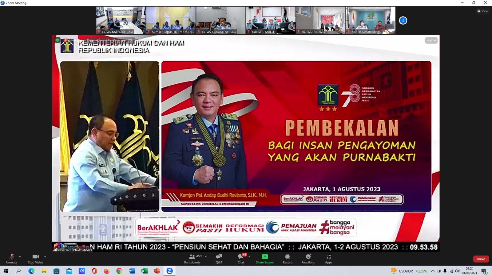 Pembekalan Calon Purnabakti Kemenkumham Tahun 2023 - Kabar Daerah Jawa Barat